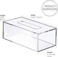China Transparent tissue box acrylic tissue box holder rectangular bathroom tissue dispenser decorative box for sale