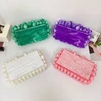 China Clutch Acrylic Handbag Purse Handmade Beaded Pearl Dinner Ball Parties Bride Weddings Perspex Shoulder Bag for sale