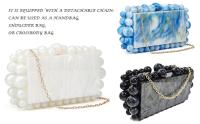 China Clutch Acrylic Handbag Purse Handmade Beaded Pearl Dinner Ball Parties Bride Weddings Perspex Shoulder Bag for sale