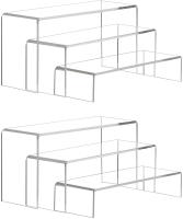 China Faux Glass Clear Acrylic Cube Risers For Dessert Cupcake Candy Treat Action Figure Display for sale