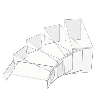 China Small Large Desk Riser Acrylic Clear Display Stand Clear Shelf Risers for sale
