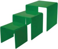 China U Shaped Set Of 3 Plexiglass Stacking Scroll Risers Lucite Display Risers Pedestal for sale