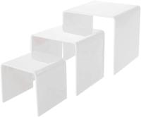 China Acrylic Shoe Risers Display U-Shaped Counter Top Plastic Shelf Risers Toys Bag Cosmetics for sale