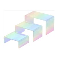 China Food Decorative Acrylic Riser Keyboard Base Display Store Metal Retail Desktop Model Colorful Layered for sale