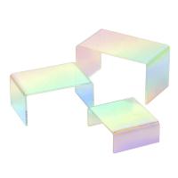 China Food Decorative Acrylic Riser Keyboard Base Display Store Metal Retail Desktop Model Colorful Layered for sale