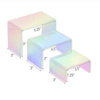China Food Decorative Acrylic Riser Keyboard Base Display Store Metal Retail Desktop Model Colorful Layered for sale