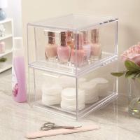 China Customized  acrylic desktop storage boxes skin care product organizer cosmetic makeup organizer box for sale