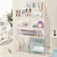 China Customized  acrylic desktop storage boxes skin care product organizer cosmetic makeup organizer box for sale