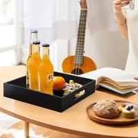 China Clear Acrylic Serving Tray With Handles Black Personalized for sale