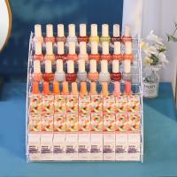 China Ladder Display 5 6 Tier Cosmetic Bottle Rack Organizer Showcase Counter Nail Polish Plastic Shelf for sale