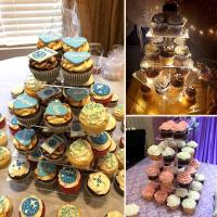 China 4-layer square acrylic Cupcake display rack LED light string pastry dessert service plate is suitable for Birthday wedding party for sale