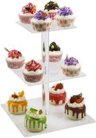 China plastic acrylic cake display stand wedding party cupcake tower decoration cake tools 4mm thick for sale