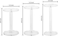 China acrylic jewelry display Set of 3 Round Watch Pedestal Riser Stands holder 4.8/5.4/ 6.5inch for sale