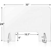 China Diy Custom Acrylic Divider Organizer Plastic Barrier Shield Reception Desk Cashier 32x24