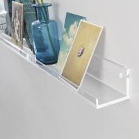 China Small Lucite Display Stands Wall Bookcase Plexiglass Corner Floating Shelf For Art for sale