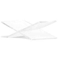 China Folded Open Plexiglass Model Plastic Cookbook Acrylic Book Stand Display Holder for sale