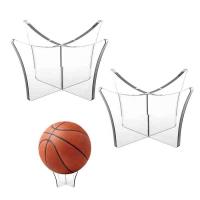 China Clear Plastic Acrylic Basketball Display Case Holder Transparent Round Pedestal Gemstone Baseball for sale
