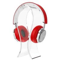 China Acrylic Earphone Bracket Headset Hanger Holder Display Rack Headphone Desk C-Shape Mount White for sale