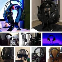 China Acrylic Earphone Bracket Headset Hanger Holder Display Rack Headphone Desk C-Shape Mount White for sale
