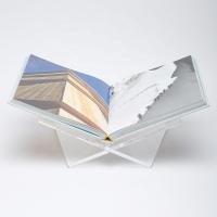 China Clear Acrylic Book Holder Open Shelf For Portable Assembly Bookstand Acrylic Stand Design for sale