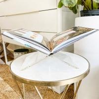 China Clear Acrylic Book Holder Open Shelf For Portable Assembly Bookstand Acrylic Stand Design for sale