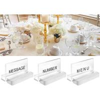 China Acrylic Block Display Stands Place Card Slot Stand Table Number Card Holder 3.15x1.9