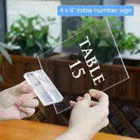 China Acrylic Base Stand Block Display Place Card Slot Table Number Card Holder for sale
