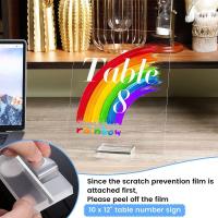 China Acrylic Base Stand Block Display Place Card Slot Table Number Card Holder for sale