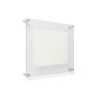China Plexiglass Brochure Acrylic Wall Standoff Sign Holder Floating Frameless Photo Frame Collage for sale