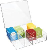 China Personalized Acrylic 6 Section Tea Bag Storage Box for sale