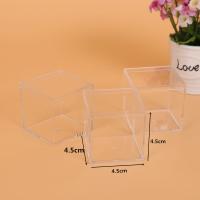 China Hot sale Plastic Small Food Grade Candy Box Acrylic Cube Wedding Sugar Favor Box 2x2x2 inch for sale