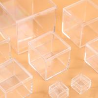 China Hot sale Plastic Small Food Grade Candy Box Acrylic Cube Wedding Sugar Favor Box 2x2x2 inch for sale