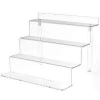 China zhenshun hot selling counter top 4 tiers clear acrylic riser display stand for sale