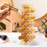 China 5 Tier Clear Acrylic Makeup Organizer Brush Cosmetic Storage Powder Box Desktop Lipstick Holder for sale