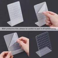 China Plastic Acrylic Stud Earring Holder Display Portable Jewelry L 72 Holes for sale