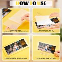 China Plastic Acrylic Display Rack Money Dollar Banknote Holder Cash Bill Protection Box Paper for sale