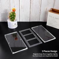 China Acrylic Holder Display Card Stand Cross Border 35pt TCG Three Frame Magnetic Transparent Cartoon for sale