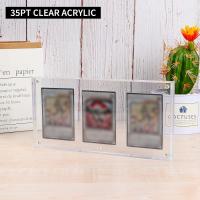 China Acrylic Holder Display Card Stand Cross Border 35pt TCG Three Frame Magnetic Transparent Cartoon for sale