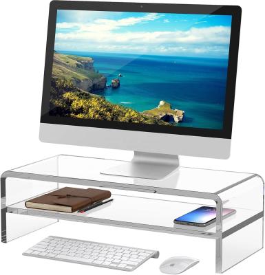 China Transparent Acrylic Monitor Stand Display Rack for Home or Office Use for sale