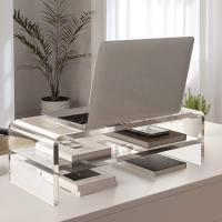China Transparent Acrylic Monitor Stand Display Rack for Home or Office Use for sale