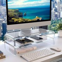 China Transparent Acrylic Monitor Stand Display Rack for Home or Office Use for sale