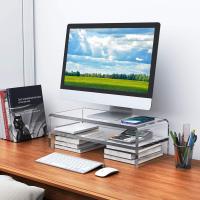 China Transparent Acrylic Monitor Stand Display Rack for Home or Office Use for sale
