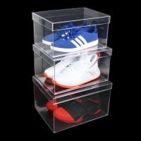 China Plexiglass Clear Acrylic Shoe Display Box Storage Stackable Sports Shoe Box Case for sale
