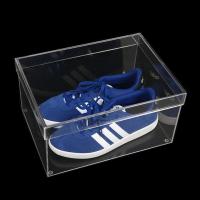 China Plexiglass Clear Acrylic Shoe Display Box Storage Stackable Sports Shoe Box Case for sale