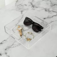 China 10x10 12 X 12 13x13 16x16 Modern Acrylic Tray Personalized Lucite Serving Tray Clear for sale