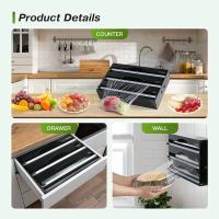 China 3 in 1 Acrylic  Plastic Wrap Dispenser with Slide Cutter Foil and Plastic Wrap Dispenser Home Storage Organization for sale