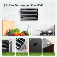 China 3 in 1 Acrylic  Plastic Wrap Dispenser with Slide Cutter Foil and Plastic Wrap Dispenser Home Storage Organization for sale