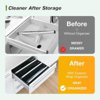 China 3 in 1 Acrylic  Plastic Wrap Dispenser with Slide Cutter Foil and Plastic Wrap Dispenser Home Storage Organization for sale