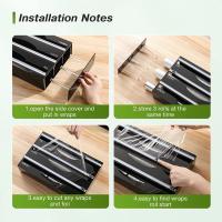 China 3 in 1 Acrylic  Plastic Wrap Dispenser with Slide Cutter Foil and Plastic Wrap Dispenser Home Storage Organization for sale