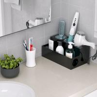 China Acrylic Hair Dryer Stand Hairdressing Tools Storage Cosmetics Curling Iron Storage Box for sale